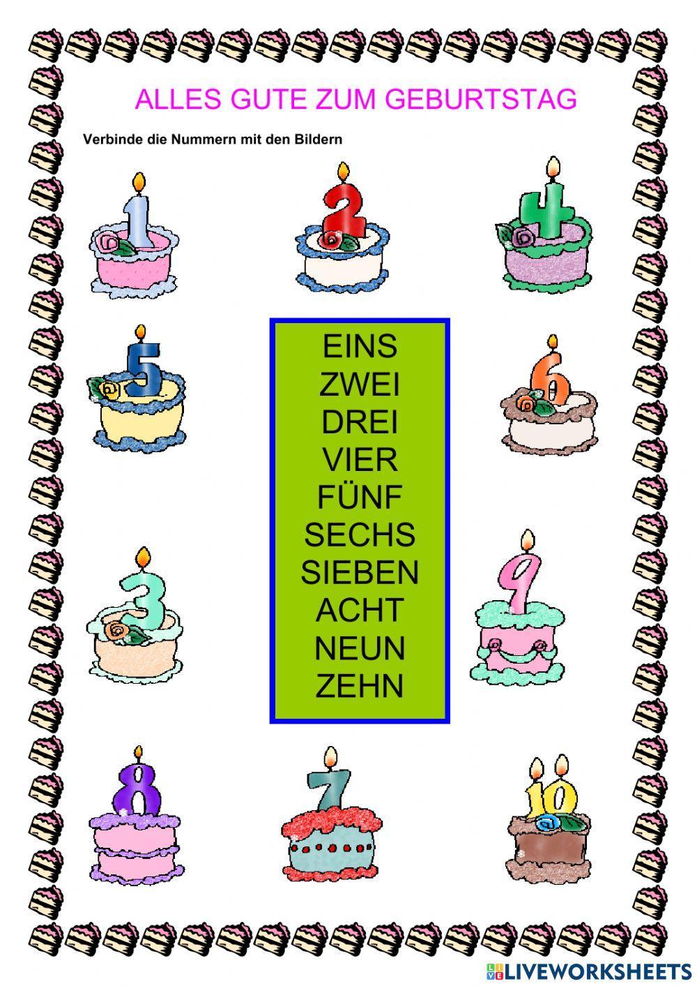 Geburtstag online activity | Live Worksheets