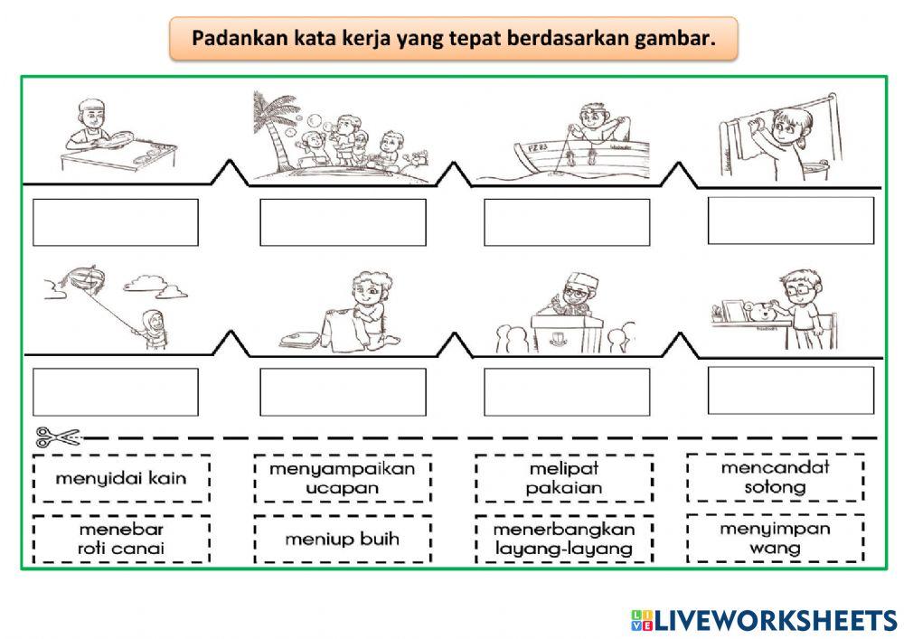 Padankan kata kerja worksheet | Live Worksheets