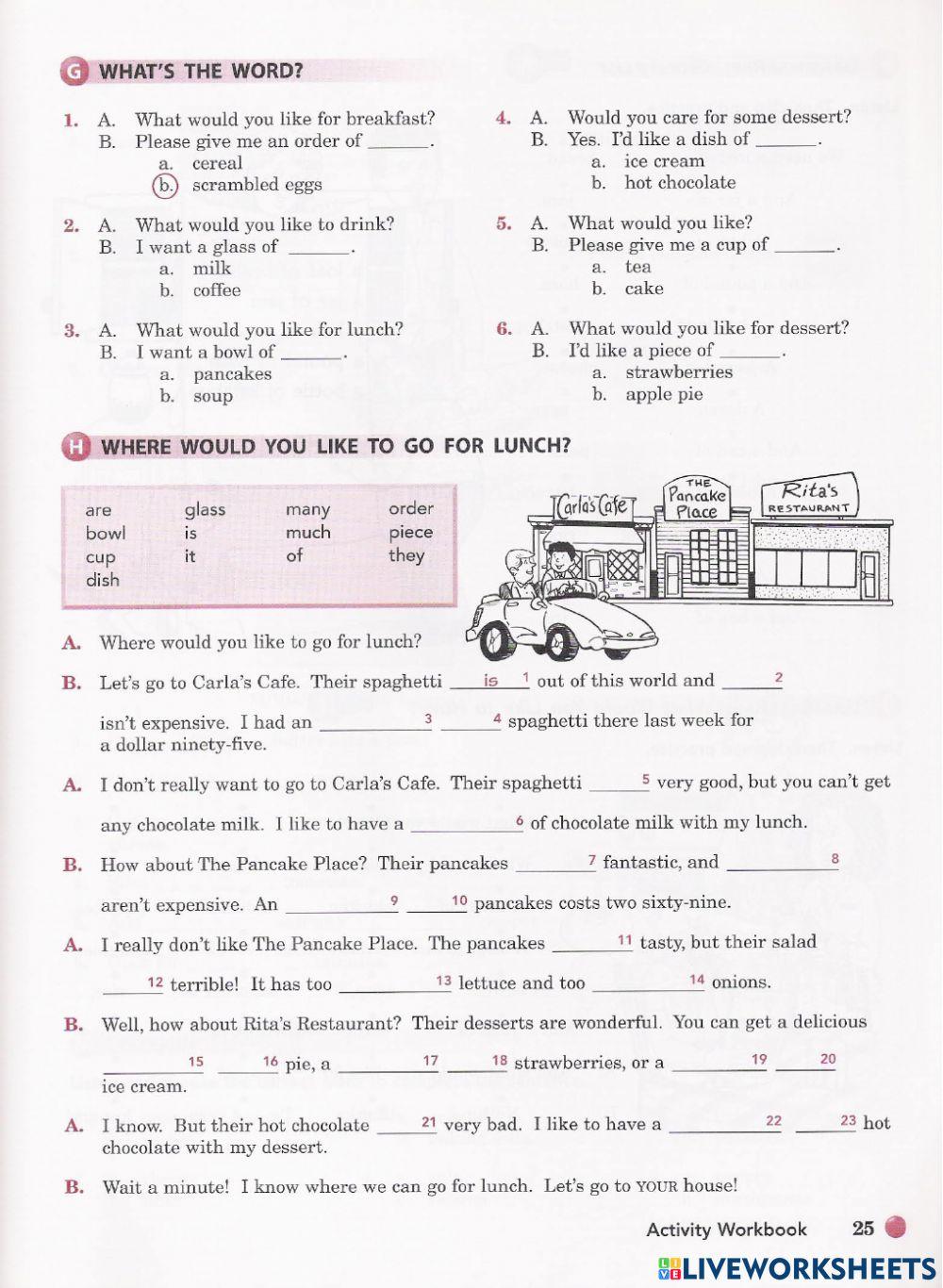 WHAT WOULD YOU LIKE online exercise for | Live Worksheets