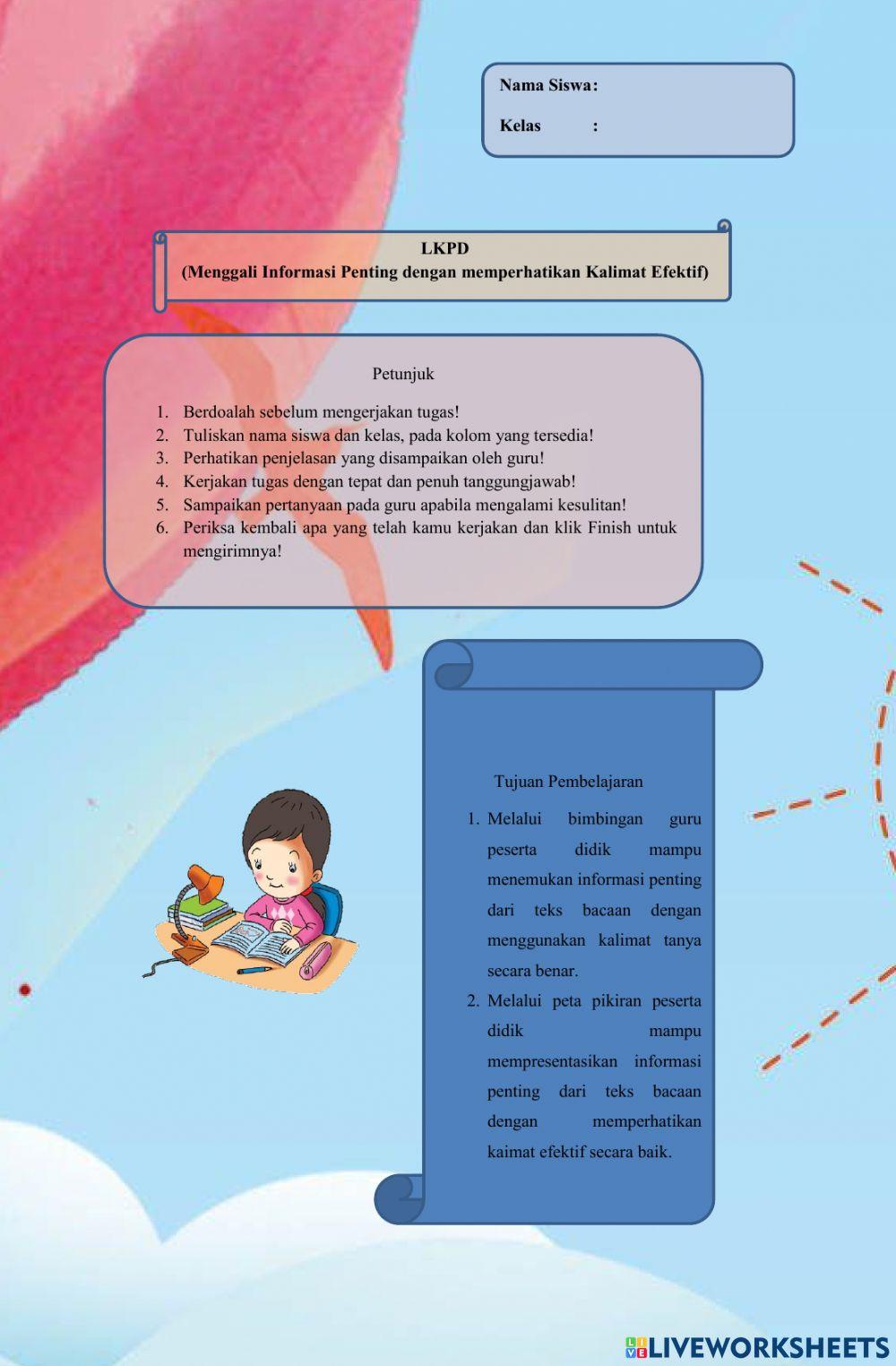 Menggali Informasi Penting worksheet | Live Worksheets