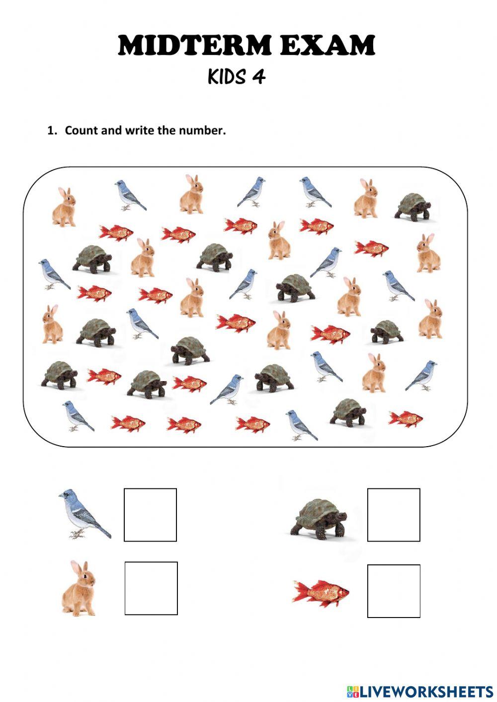 Kids 4 - Midterm | Free Interactive Worksheets | 5130327