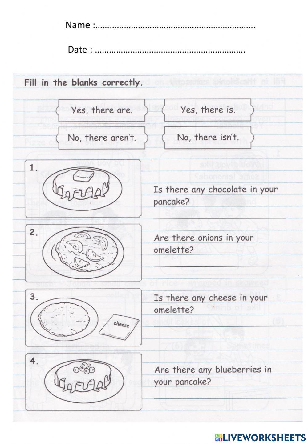 Module 6 : Food… | Free Interactive Worksheets | 1277439
