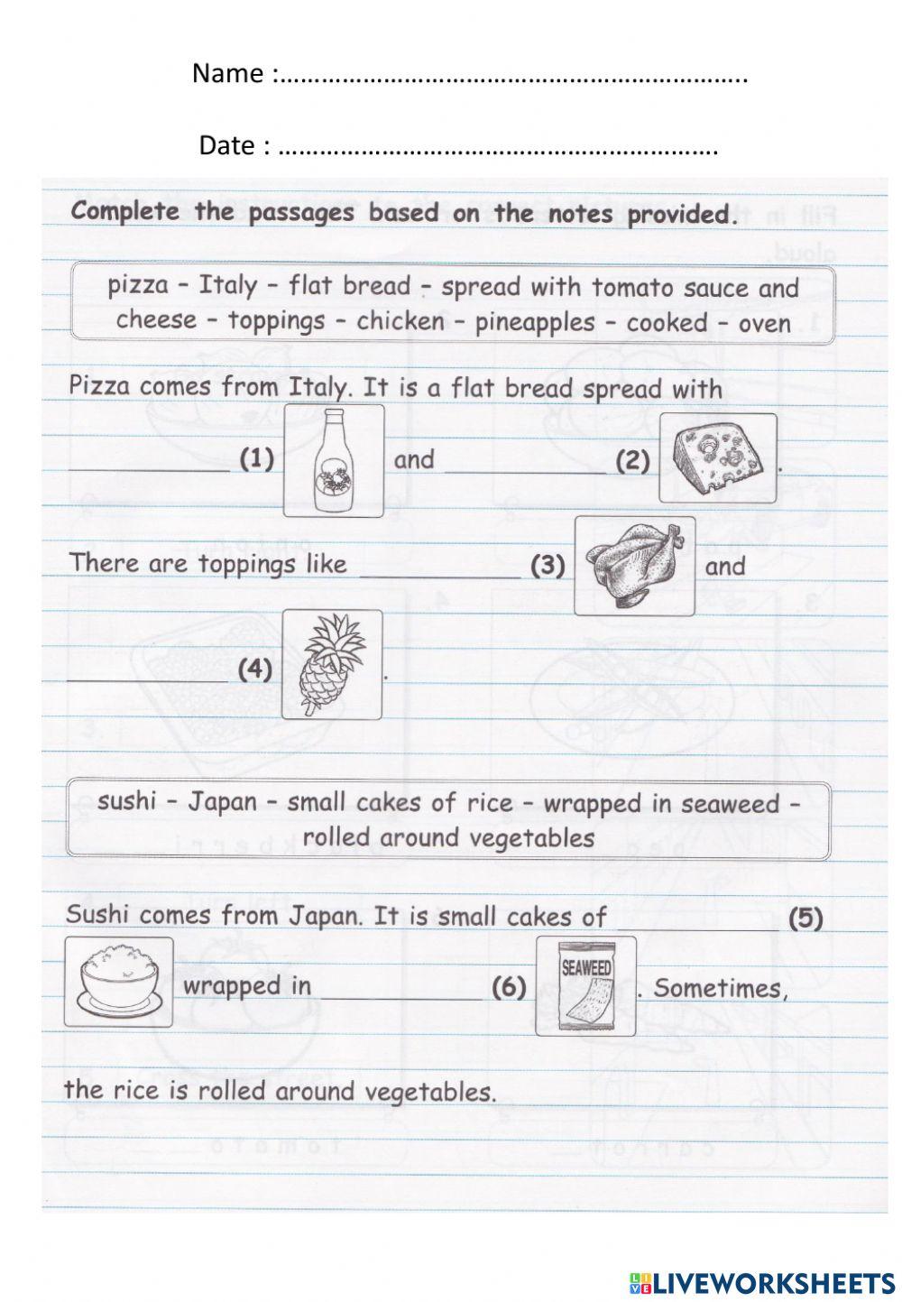 Module 6 : Food, please. worksheet | Live Worksheets