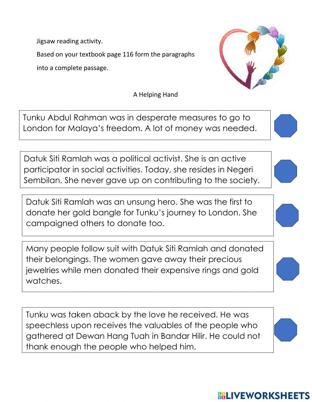 1277687 | A helping hand | Dhana Malar | LiveWorksheets