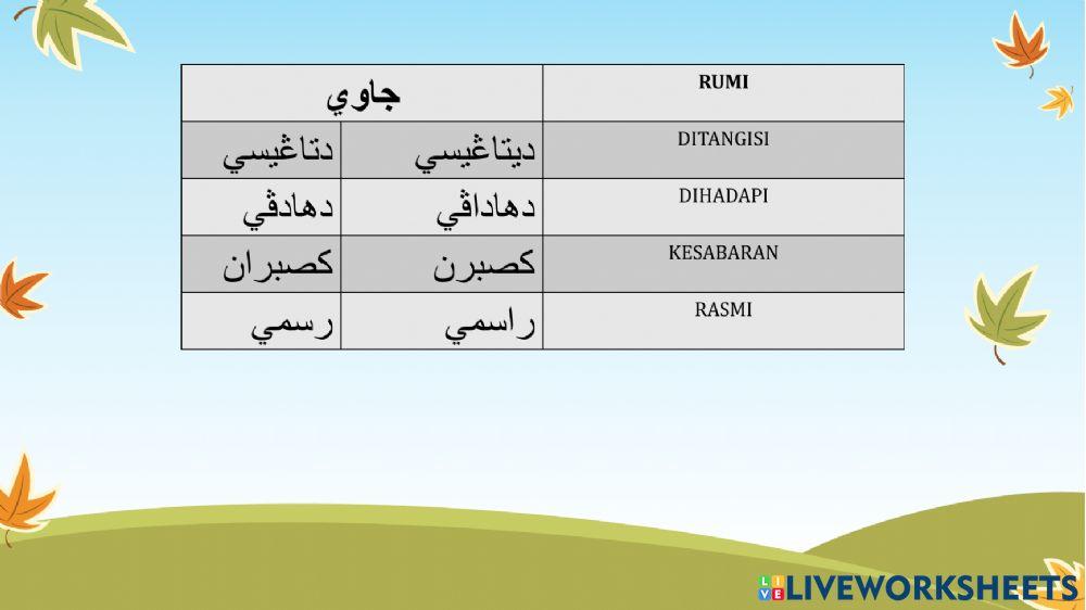 Jawi online exercise for TAHUN 6 | Live Worksheets