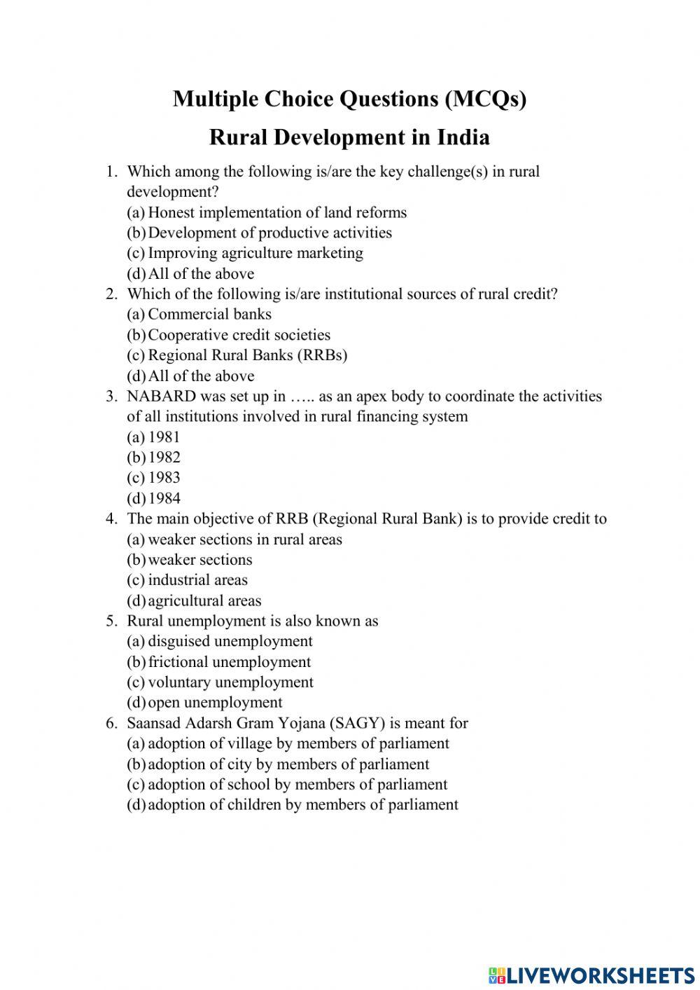 3310836 | Rural Development in India | prakashnegi
