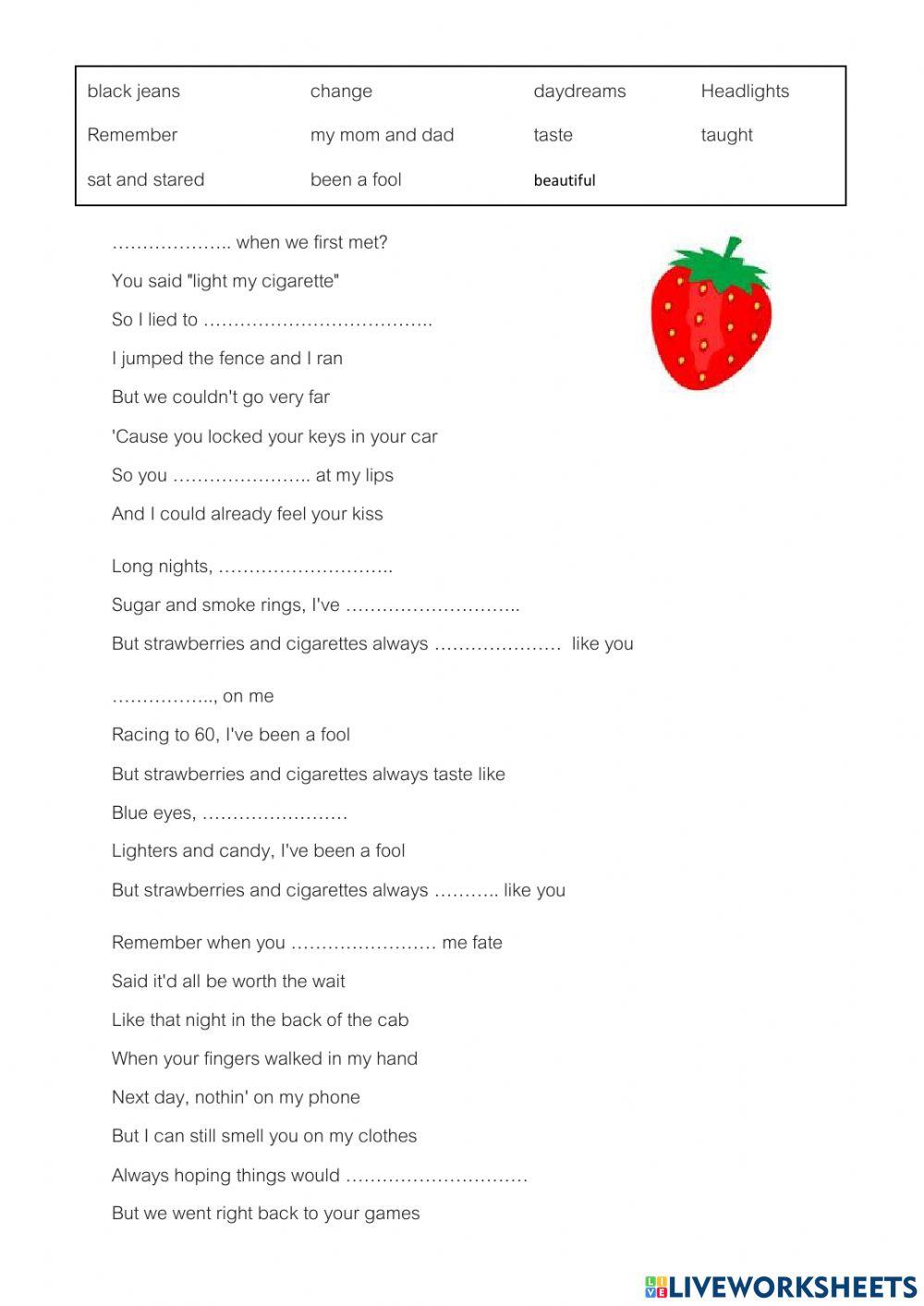 Listen song online exercise for | Live Worksheets