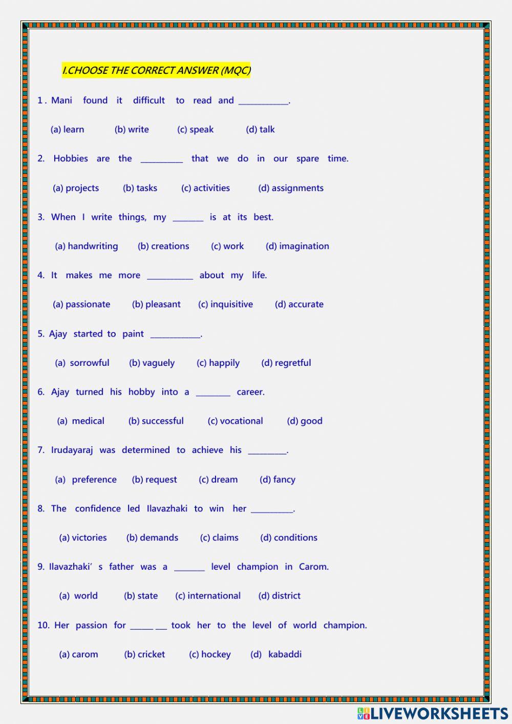 1278102 | Hobby turns into a successful career,8th std