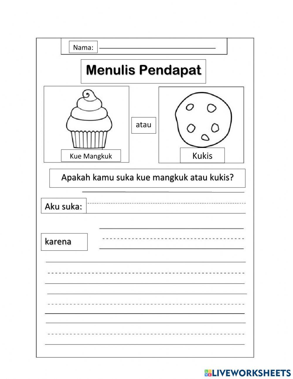 Latihan menulis online exercise for | Live Worksheets