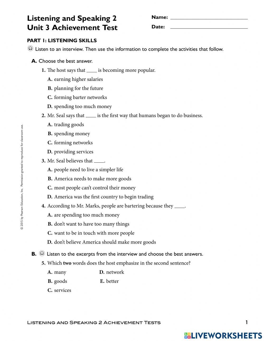 Sarun Ep | Achievement Test 3 3311272 | LiveWorksheets