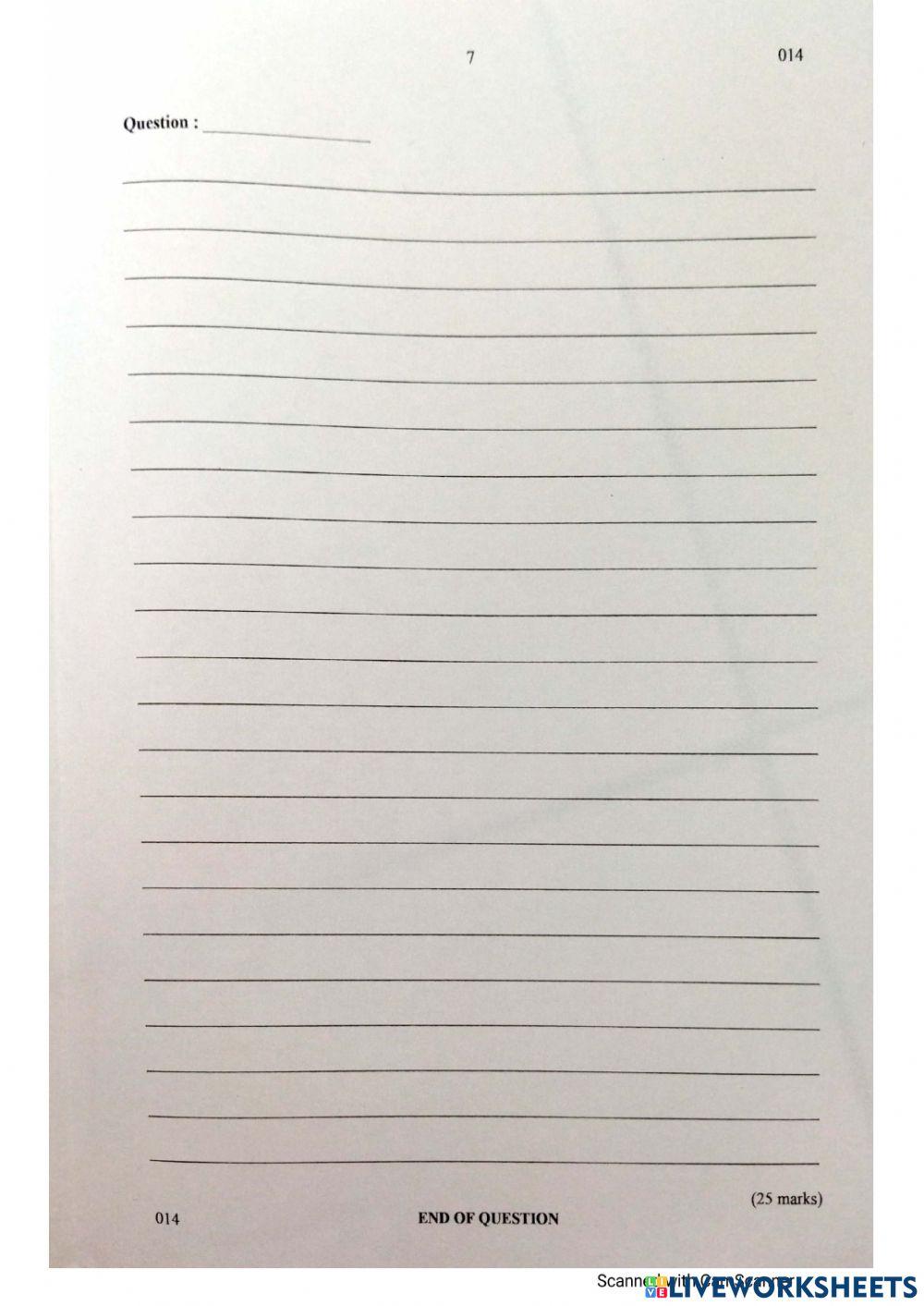 BI PENULISAN TAHUN 6 OT1 worksheet | Live Worksheets