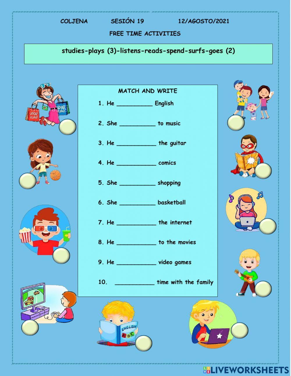 Free Time Activities Online Exercise For Grado 4 Live Worksheets free-time-activities-online-exercise-for-grado-4-live-worksheets
