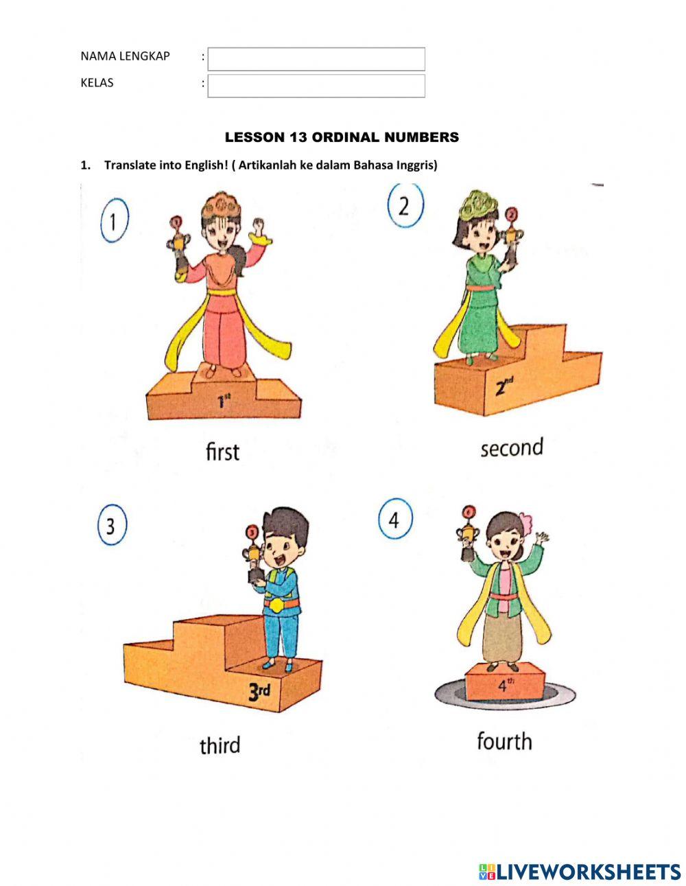 Lesson 13 interactive exercise | Live Worksheets