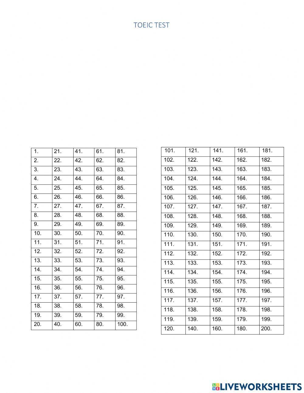 TOEIC full list… | Free Interactive Worksheets | 1280608