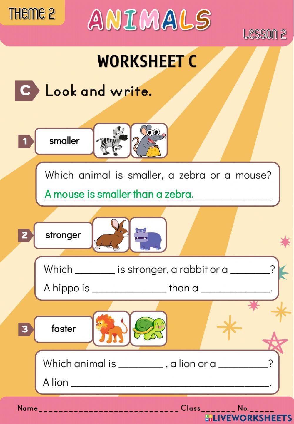 Theme 2 Lesson 2 C worksheet | Live Worksheets