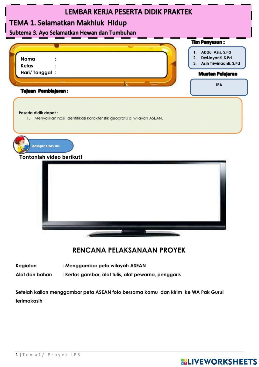 Proyek ips 1280832 | Abdul Azis, M.Pd | Live Worksheets