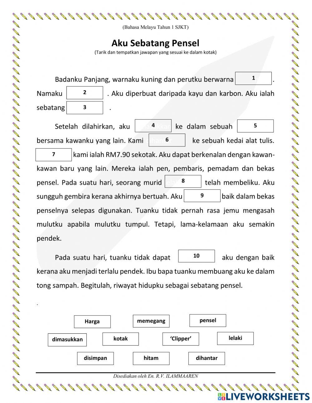 Aku sebatang pensel 1280907 | ILAMMAAREN RAMADASS | Live