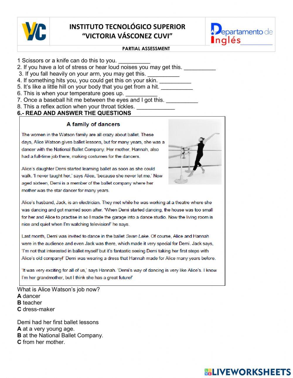 EVALUATION online exercise for | Live Worksheets
