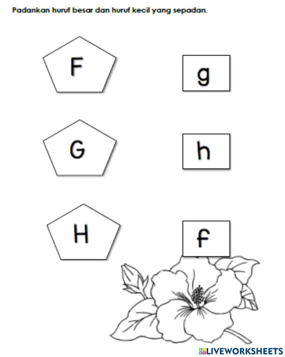 BM: Mengenal dan mengecam huruf besar dan huruf kecil worksheet | Live ...