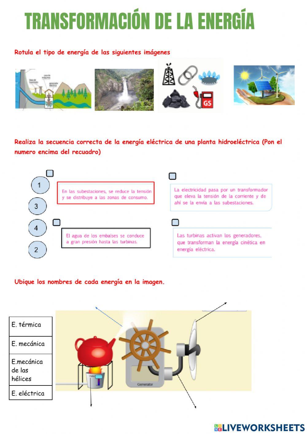 Energía 1281326 | Jessenia Chacón | Live Worksheets