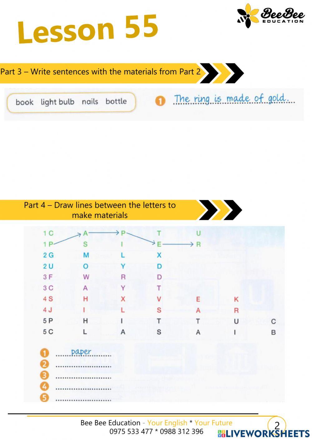 (Cam.Flyers) Lesson 55 – Vocabulary practice at home online exercise for | Live Worksheets
