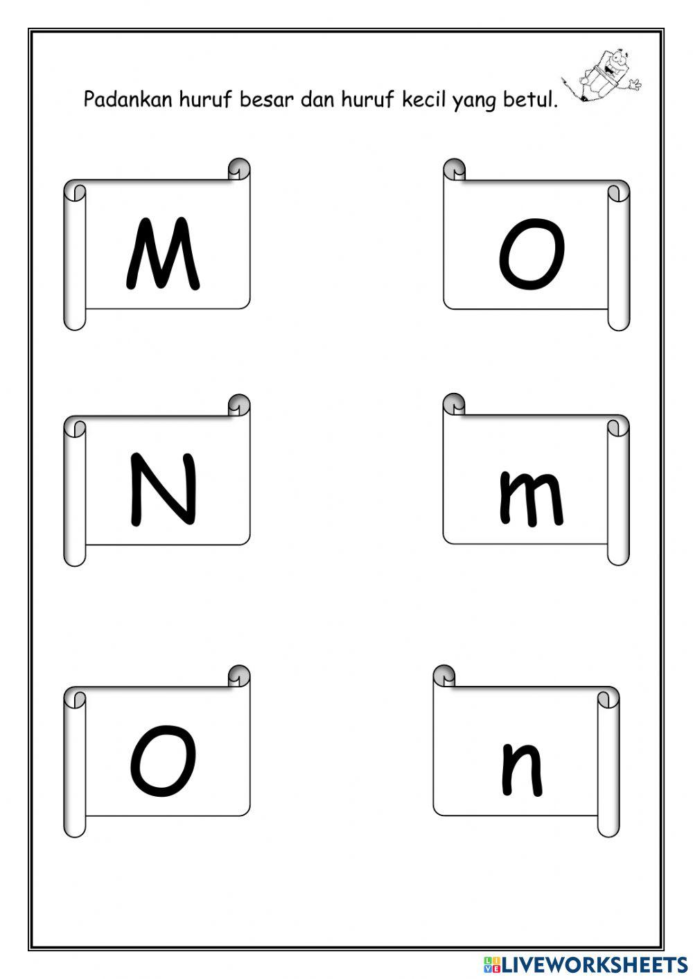 Padankan huruf besar dan kecil activity | Live Worksheets