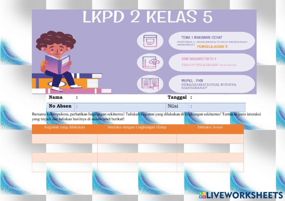 Lkpd kelas 5 exercise for 5 | Live Worksheets