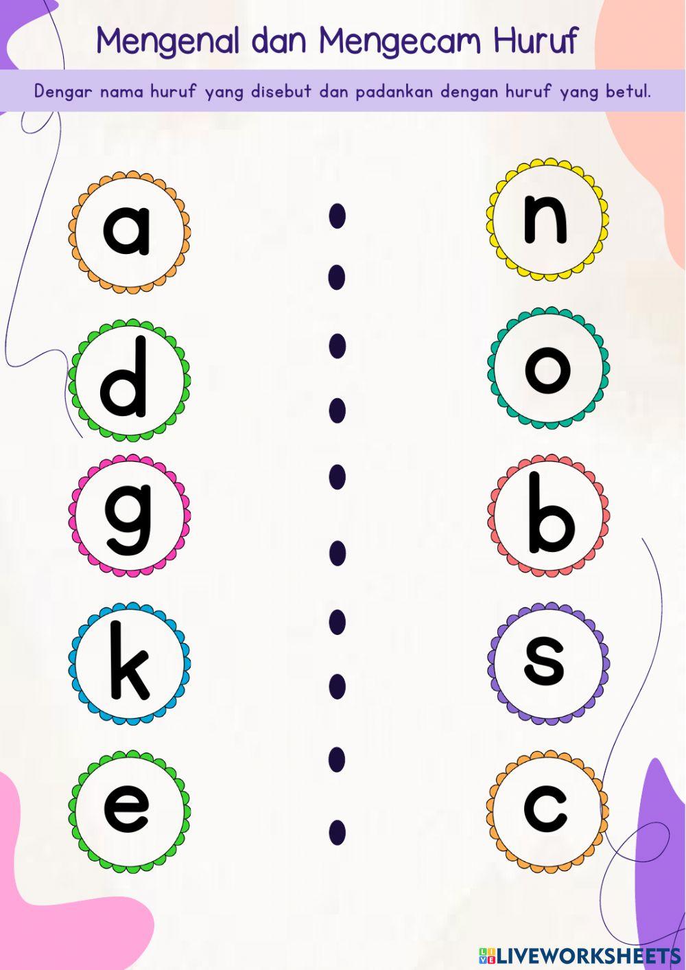 Mengecam Huruf activity | Live Worksheets