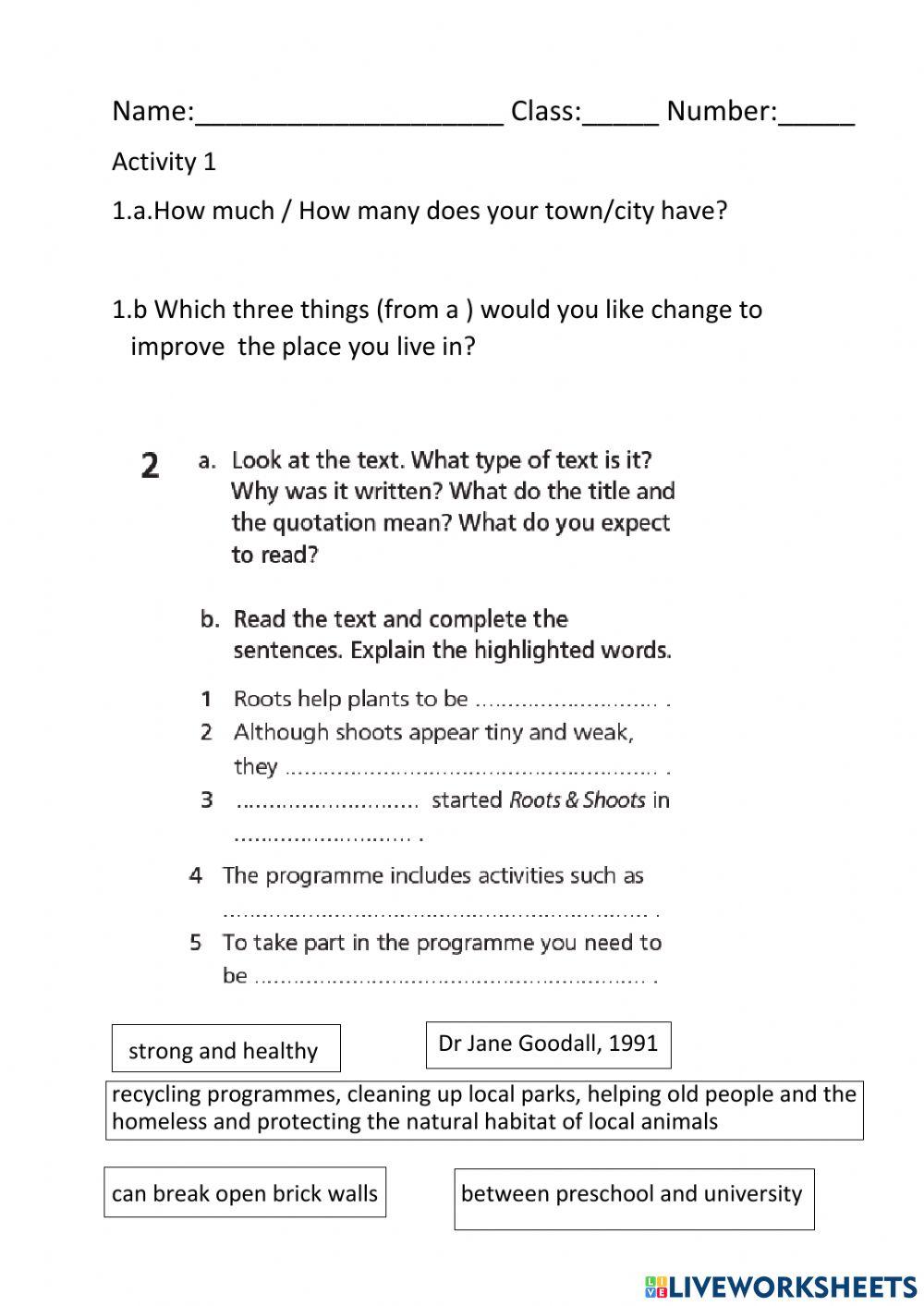 Environment exercise for Grade 10th | Live Worksheets