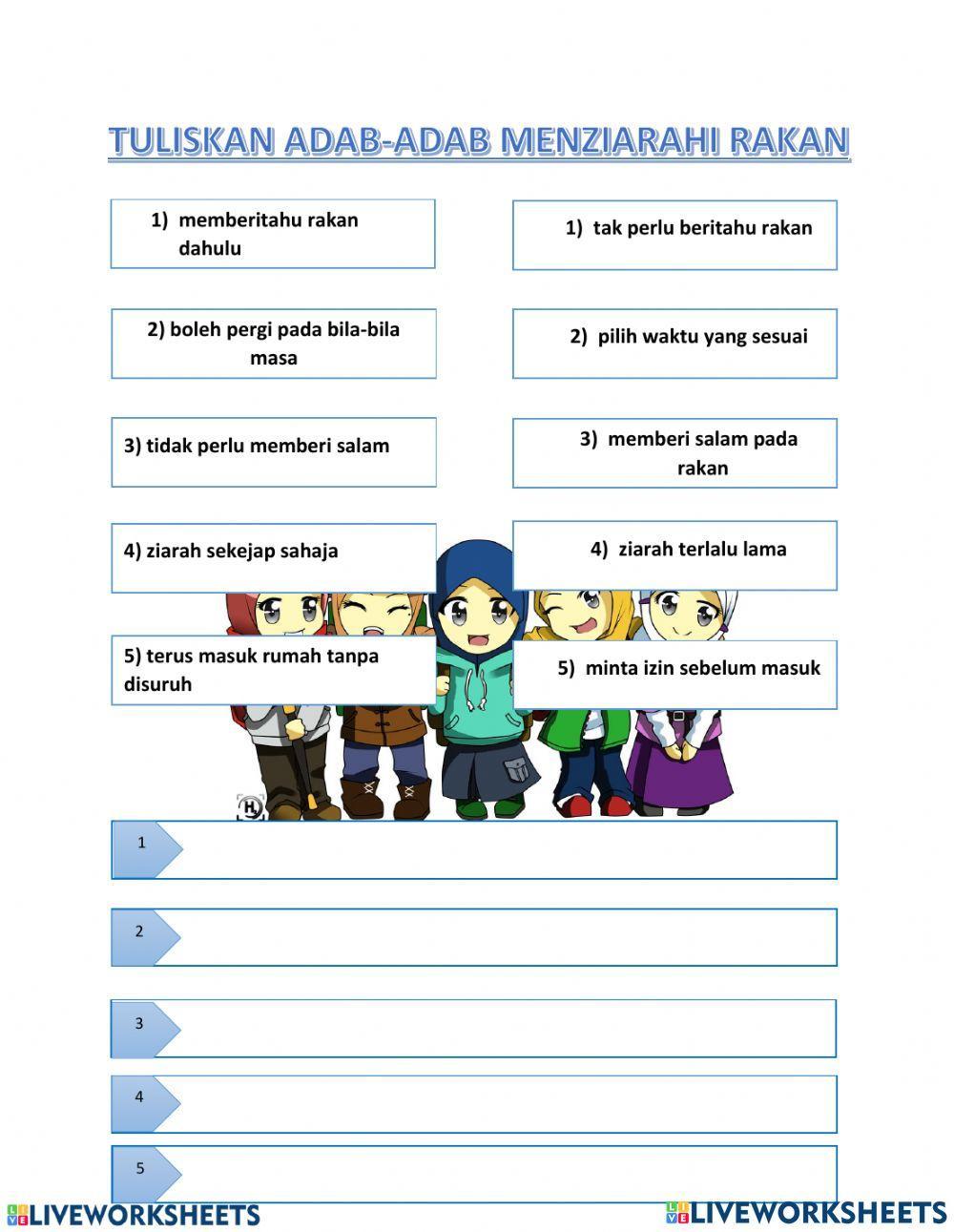 Adab dan akhlak | Live Worksheets