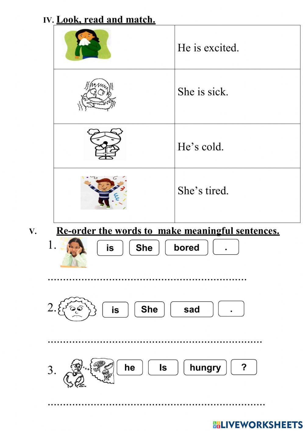 Feelings | Free Interactive Worksheets | 1283240