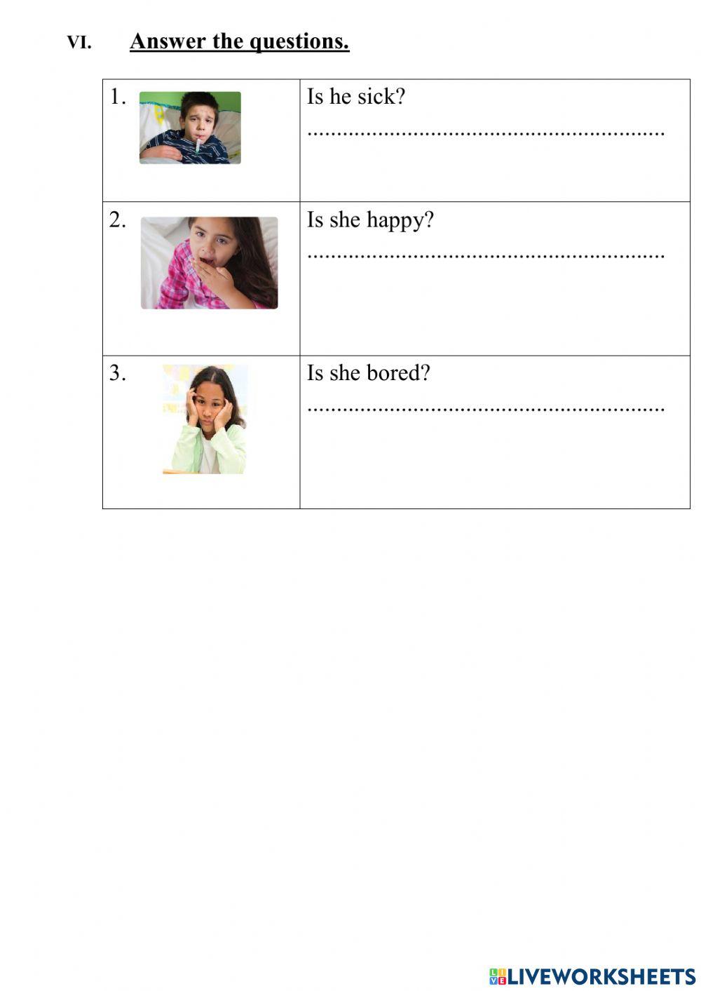 Feelings | Free Interactive Worksheets | 1283240