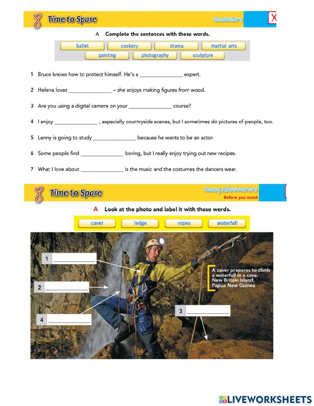 Time to Spare interactive worksheet | Live Worksheets