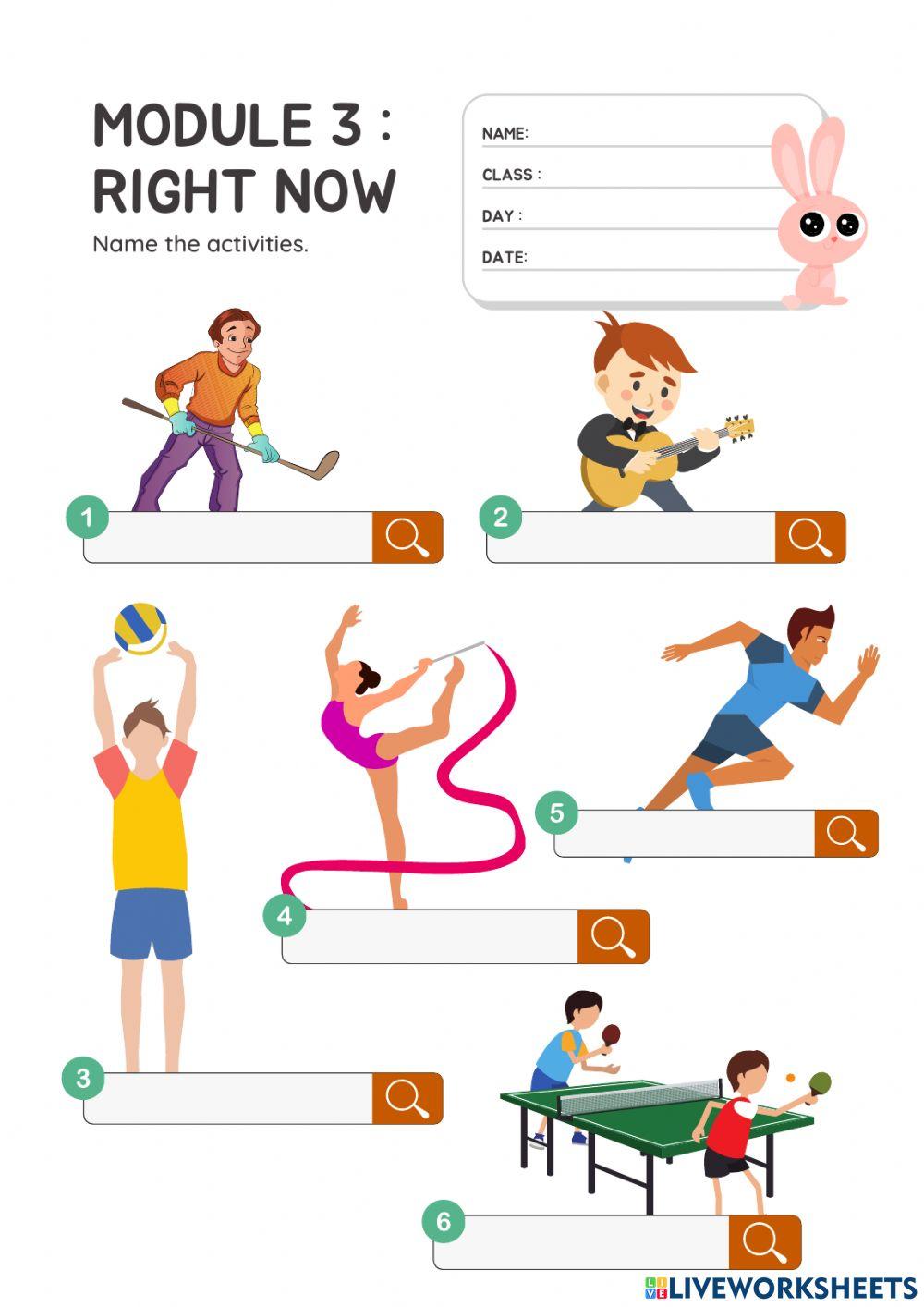 Topic 3 : Right Now worksheet | Live Worksheets