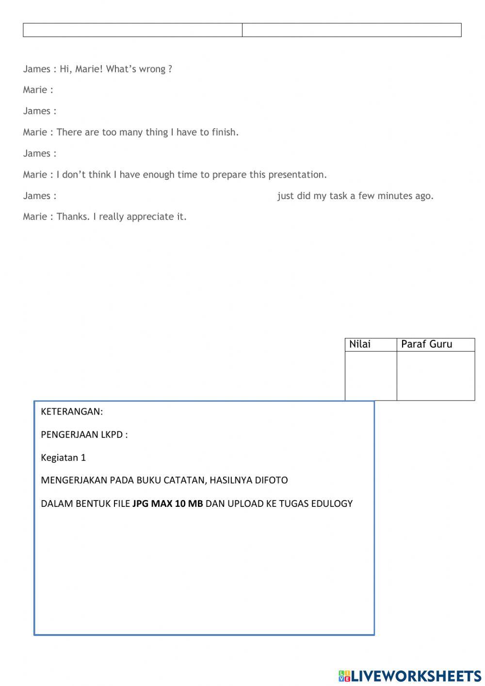 LKPD 1 Offering Help online exercise for | Live Worksheets