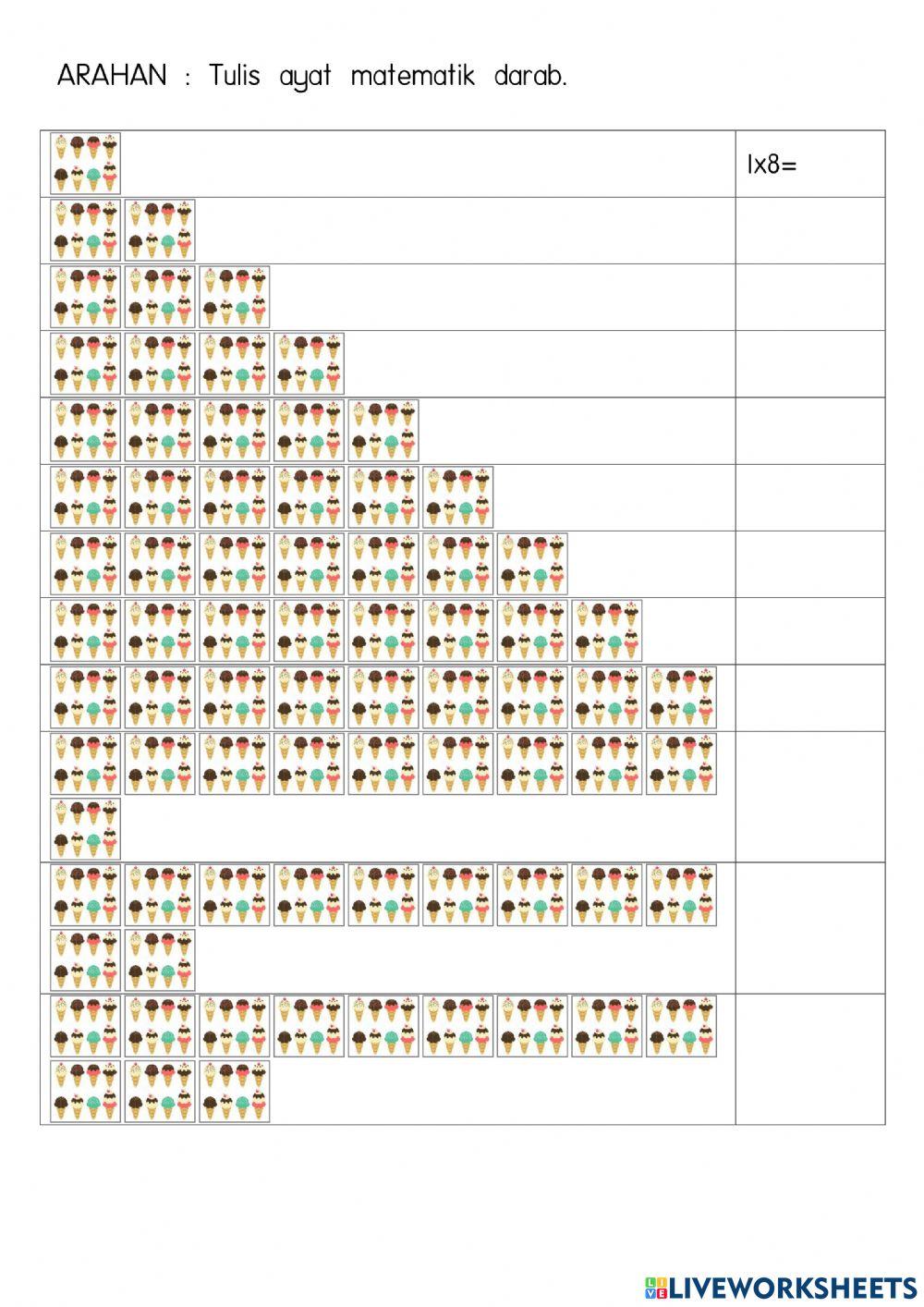 Sifir 8 | Live Worksheets