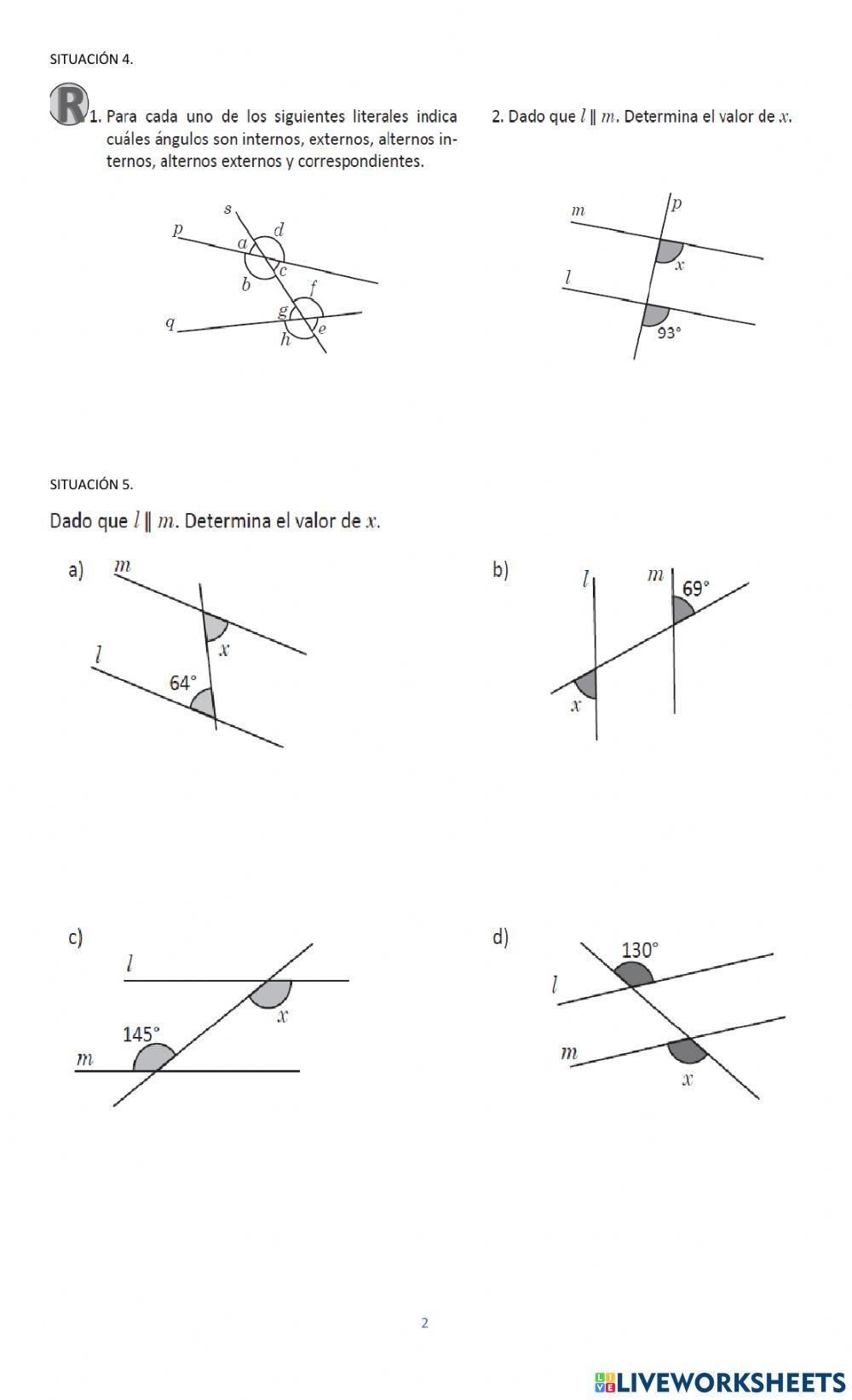 ÁNGULOS ENTRE R… | Free Interactive Worksheets | 3316294