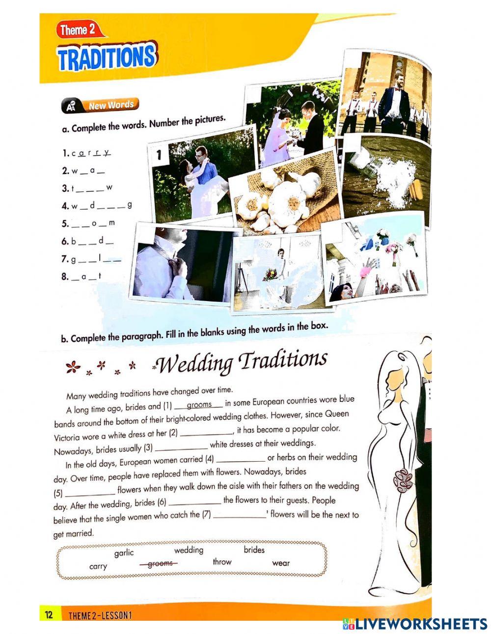 Wedding 1219222 | Catpreeyanun1 | Live Worksheets