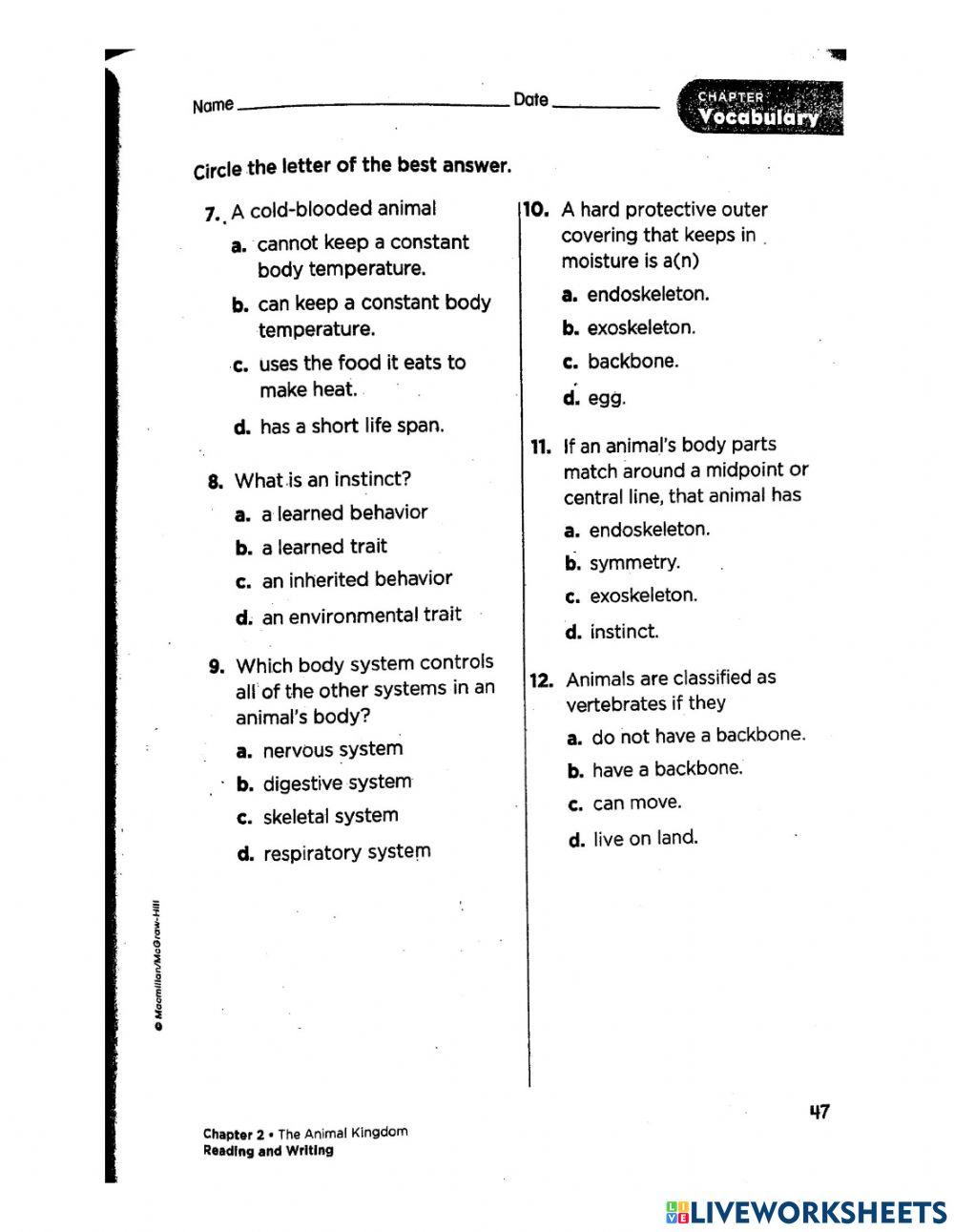 Science Grade 4: The Animal Kingdom + Introduction to Ecosystems online ...