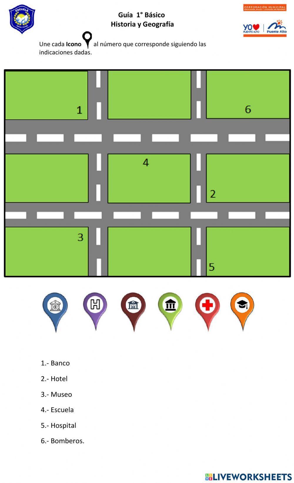 Planos y mapas | Free Interactive Worksheets | 1219431