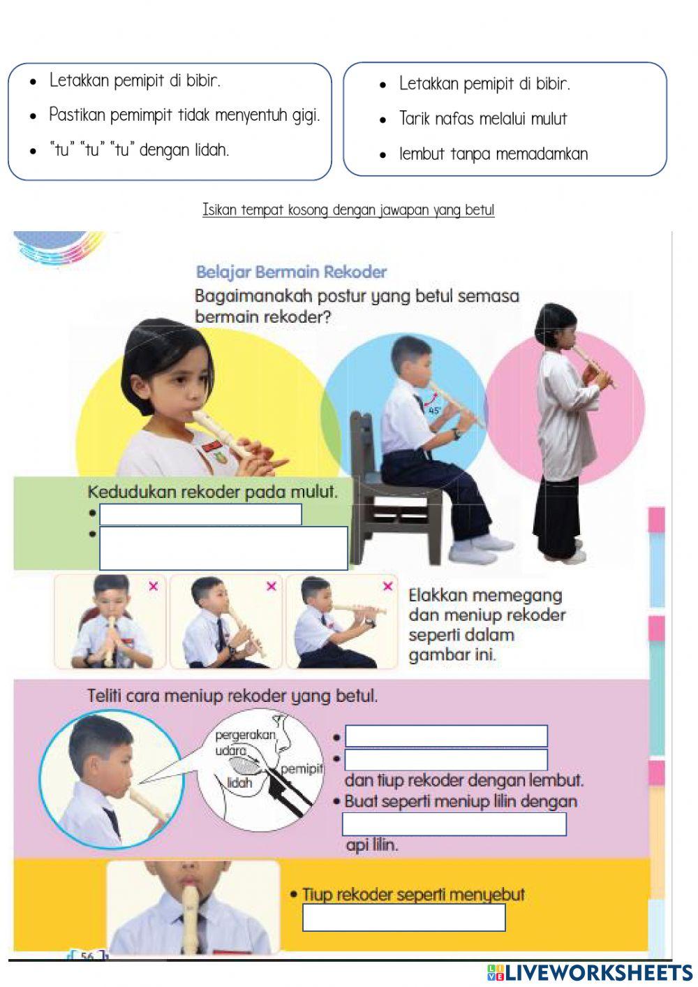 Latihan rekoder | Free Interactive Worksheets | 1219454