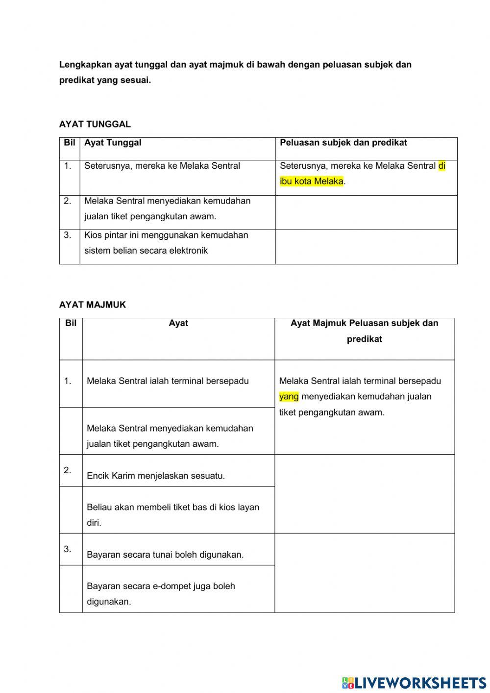Kios Layan Diri worksheet | Live Worksheets