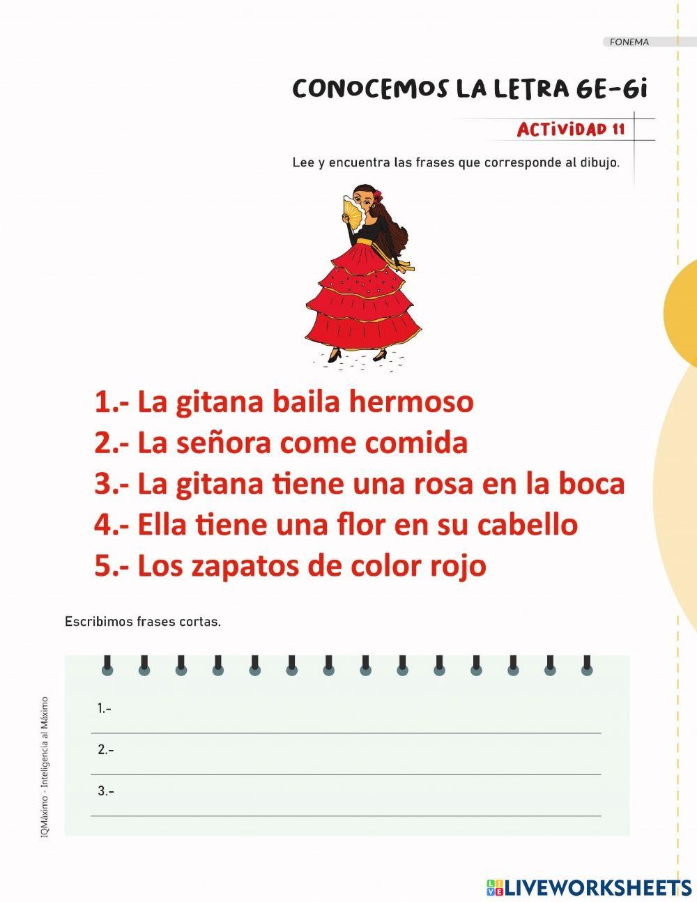 Actividad11 letra GE-Gi worksheet | Live Worksheets