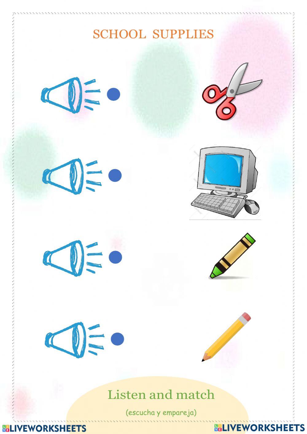 School supplies2 worksheet | Live Worksheets