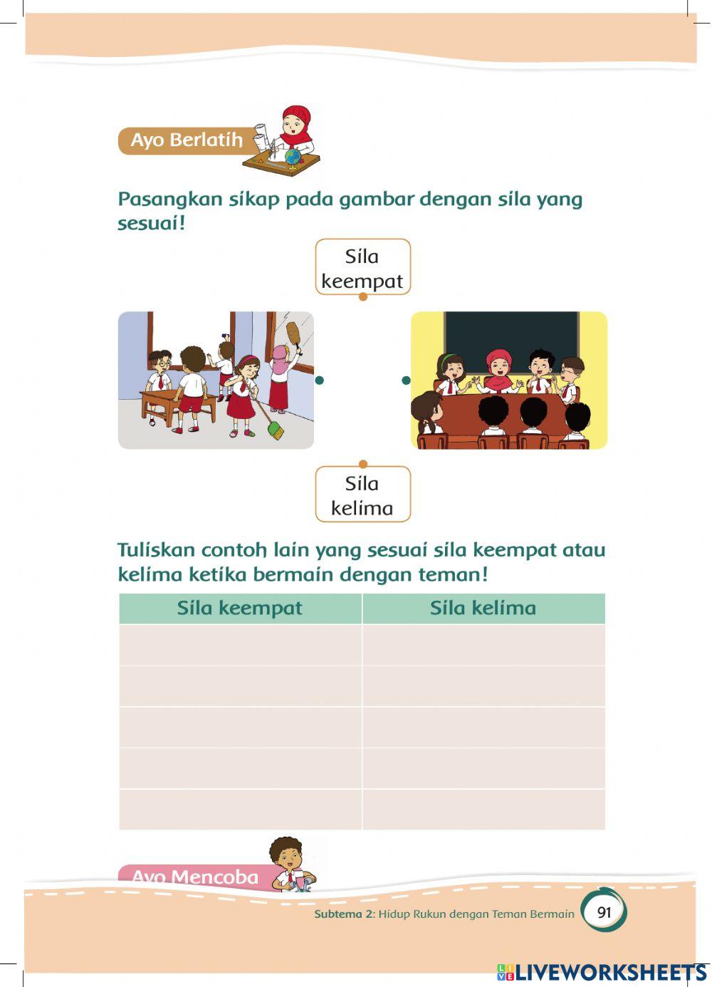 Rukun di sekolah worksheet | Live Worksheets