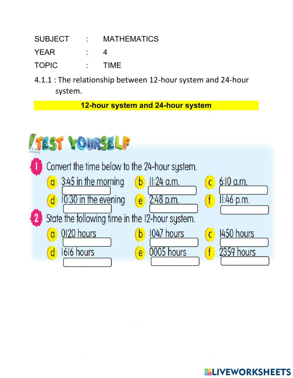 12 Hour And 24 Hour Systems Worksheet Live Worksheets 12-hour-and-24-hour-systems-worksheet-live-worksheets