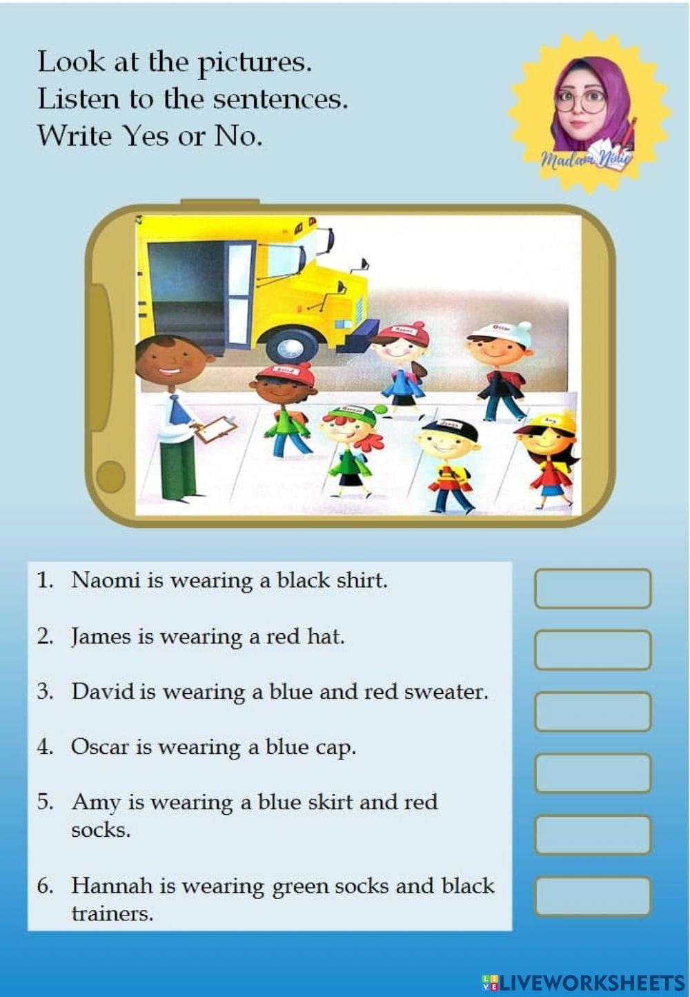 Get dressed online activity for year 2 | Live Worksheets