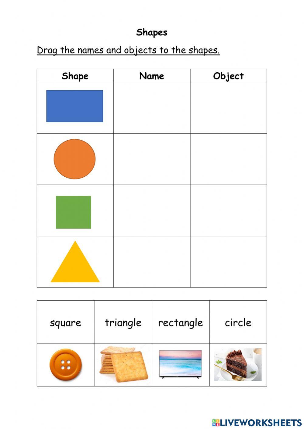 Shapes online exercise for 3 | Live Worksheets