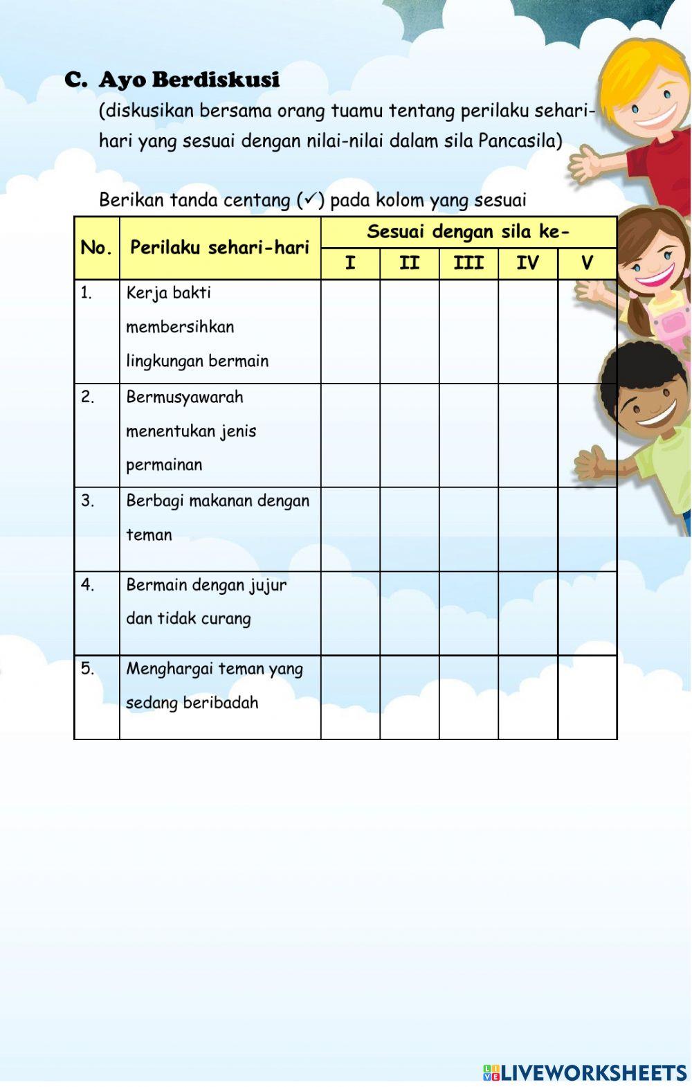 LKPD Kelas 2 PKn | Free Interactive Worksheets | 1220632