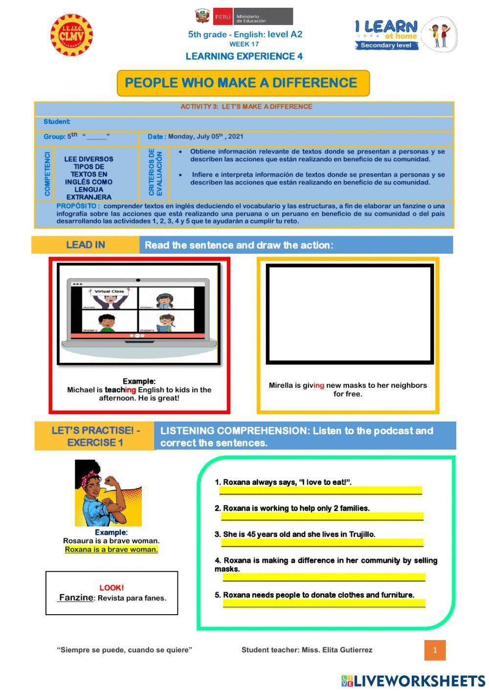 Let's make a difference | Live Worksheets